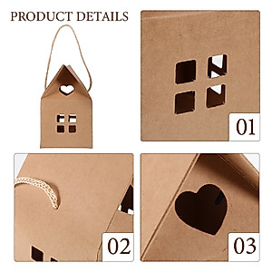 House Shaped Paper Candy Box: 15pcs Paper Boxes Kraft Paper Package Box Christmas Packing Box for Wedding Xmas Party Favor Holder