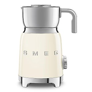 SMEG Retro 50's Style Milk Frother with 2 Disks 6 Preset Programs Hot or Cold Frothing and Induction Heating (Cream)