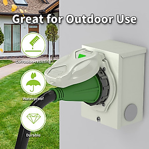 Pre-Drilling 50 Amp Generator Power Inlet Box RVMATE, NEMA SS2-50P 125/250 V 6250/12500W Power Inlet Box, Waterproof for Outdoor Use