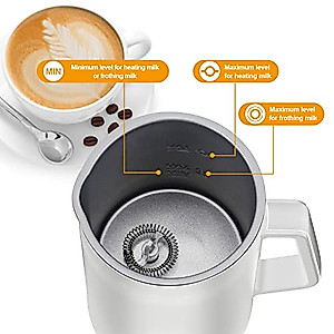 Milk Frother, 4-in-1 Electric Milk Steamer, 10oz/290ml Automatic Hot and Cold Foam Maker and Milk Warmer for Latte, Cappuccinos, Macchiato, From the Makers of GOGENGEN Pot, White