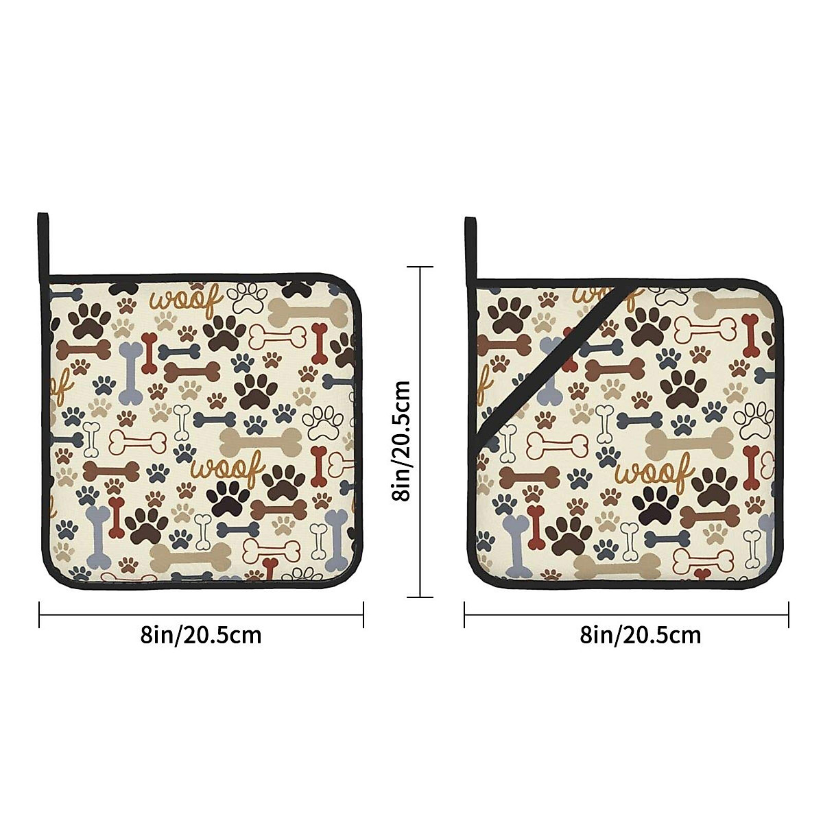 Dog Paw Pot Holders for Kitchen Heat Resistant Potholders for Cooking Baking Grilling Microwave