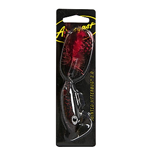 Arbogast Jointed Jitterbug 2.0 Topwater Bass Fishing Lure, Freshwater Fishing Lures and Accesories, Black Death, 2 1/2", 3/8 oz