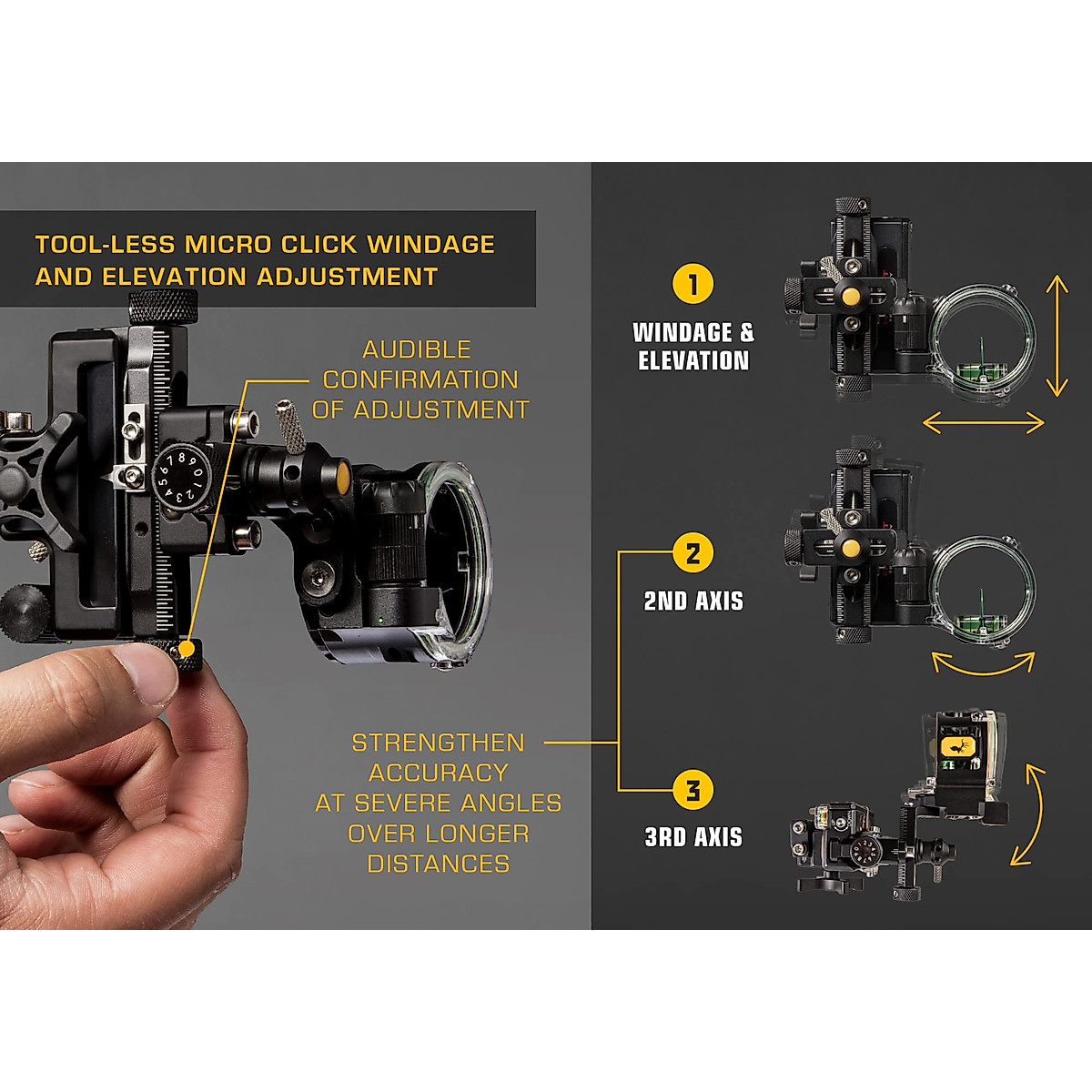 Trophy Ridge React One Pro Archery Bow Sight, Right Hand, 0.019 Pin