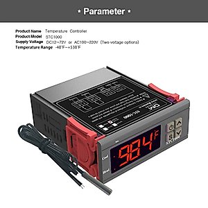 diymore All-Purpose Digital Temperature Controller Thermostat Fahrenheit Thermostat with Sensor (110-220V) ITC-1000F for Refrigerator Fermenter, Heate Blanket Temperature Controller