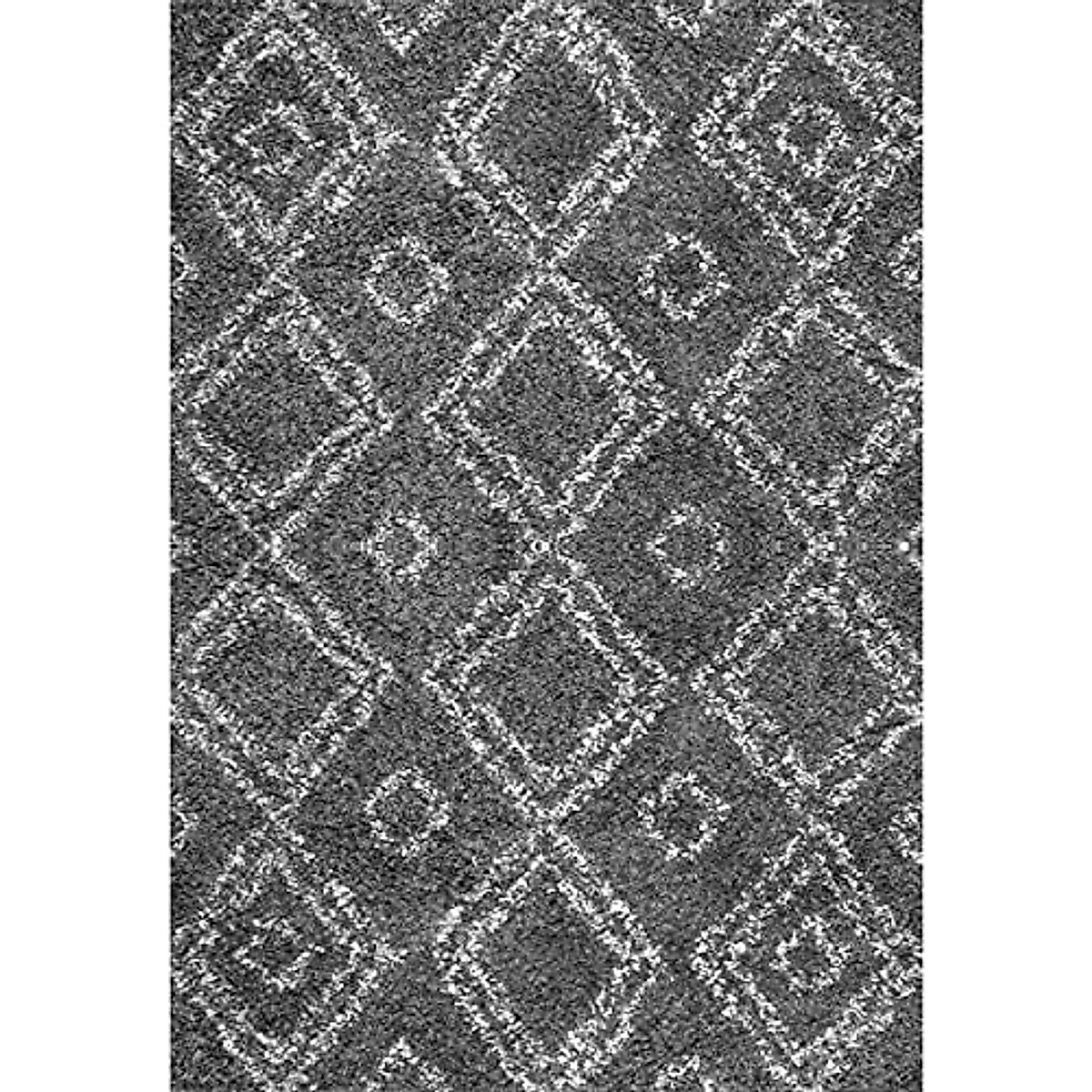 nuLOOM Iola Geometric Shag Area Rug, 8x10, Gray