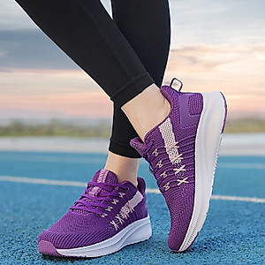 Dannto Women Running Shoes Lightweight Walking Sneakers Tennis Gym Athletic Sports Casual Fashion Jogging Purple,38,US 8
