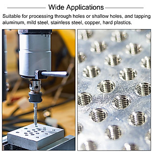 uxcell Tap & Bit Sets, 3/8-16 UNC H2 Straight Flute Machine Thread Milling Tap Extra Long, 8mm High Speed Steel (HSS) Twist Drill Bit