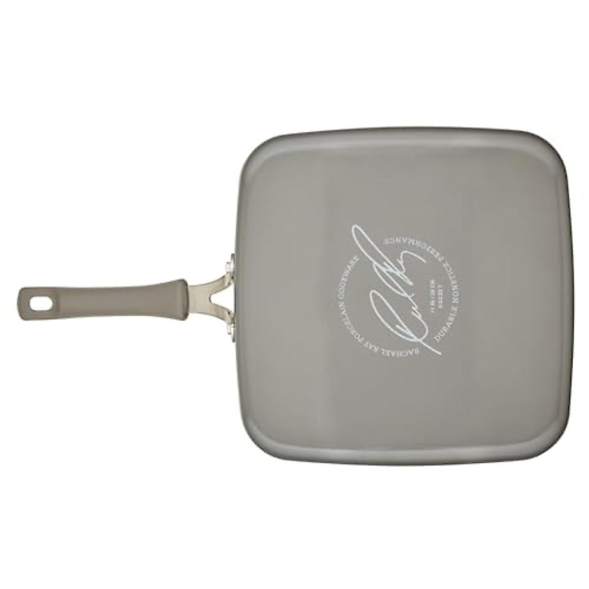 Rachael Ray Cook + Create Nonstick Stovetop Griddle/Grill Pan, Square, 11 Inch, Gray