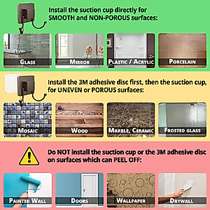 HOME SO Suction Cup Hooks for Shower, Bathroom, Kitchen, Glass Door, Mirror, Tile – Loofah, Towel, Bath Robe Removable Hook Holder – Prisma Collection, Stainless Steel Bronze (2-Pack)…