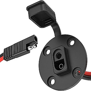 Tata.Meila 2 Pcs 12AWG SAE Power Socket Sidewall Ports, Weatherproof SAE Quick Connect Solar Panel Mount Universal Flush-Mountable Connector