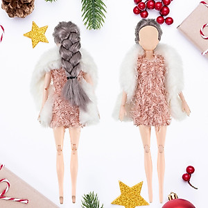 Bencailor 3 Sets Christmas Doll Clothes and Accessories Set for 11.8 Inch Girl Boy Doll Christmas Clothing Set Xmas Costume Doll Outfit Dress for Christmas Party Decoration Girl Gift (Elegant Style)