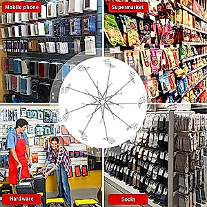 tonchean 100 PCS Chrome Slatwall Display Hooks for Slatwall Board 6 Inch Commercial Grade Metal Retail Hooks Sliver Assortment Garage Storage Organizer Display Hooks for Panel Iron