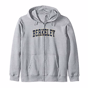 Berkeley California CA Vintage Athletic Sports Design Zip Hoodie
