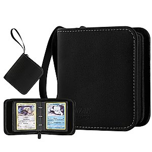 Mini Size Card Binder for Pokemon Cards, iofeiwak® 2x2 2 Pockets with 40 Removable Sleeves, Holds 80 Cards, Super Lightweight [Ideal Gift for Kids]