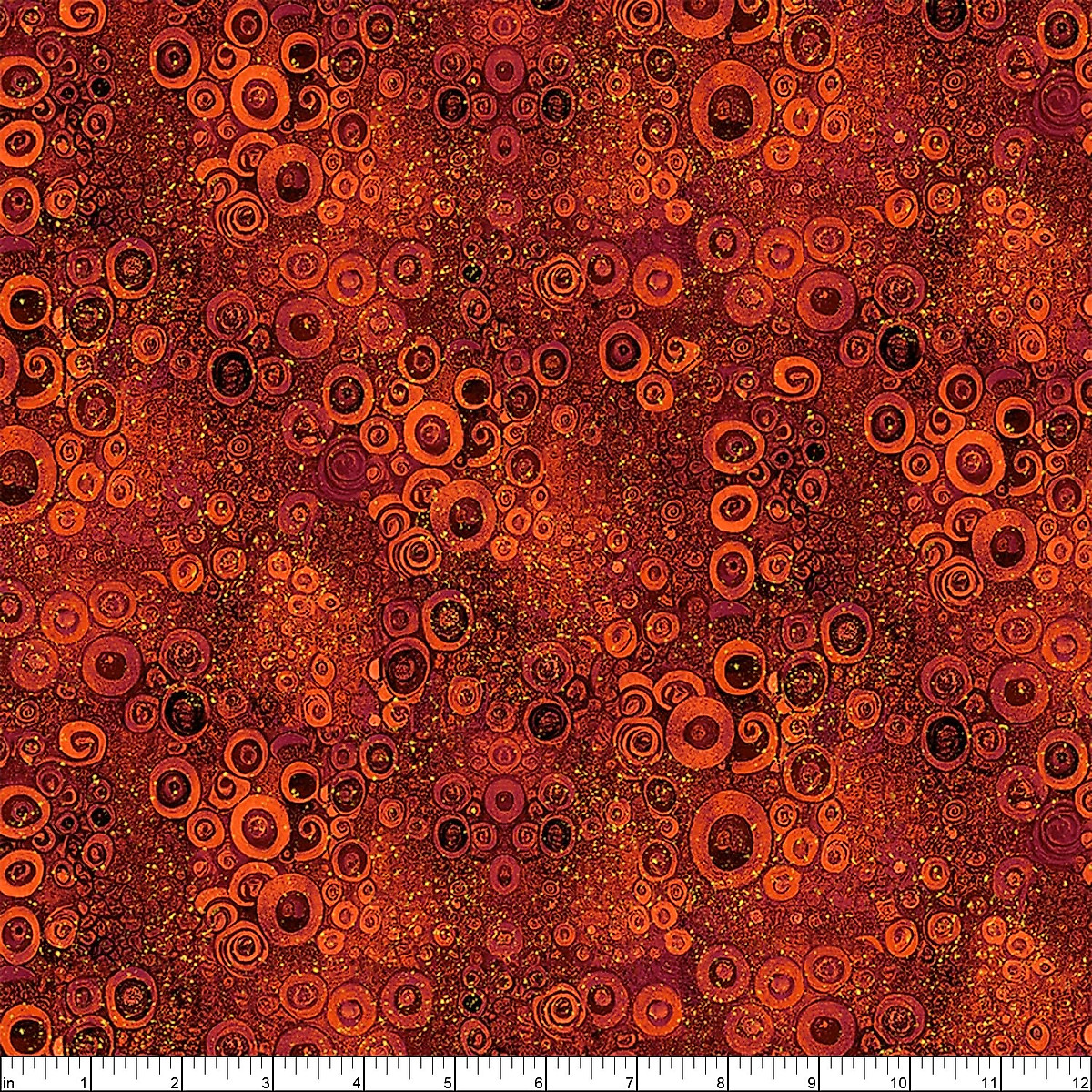 Timeless Treasures Wings of Gold Red Floral Scroll Metallic Blender Cotton Fabric, Cut by the yard