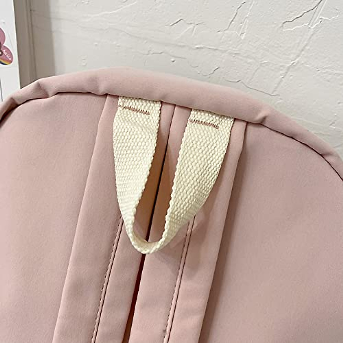 Simple Canvas Backpack Large Capacity College Student Hit Color Laptop Schoolbag