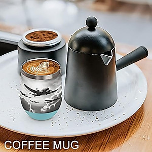 WYUSPGK 304 Stainless Steel Insulated Cup, World War Print Smooth Rim, Durable & Reusable - Perfect for Office, Home, And Travel