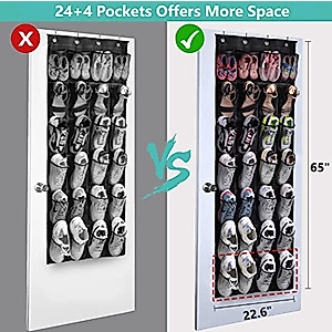 MISSLO 28 Large Pockets Hanging Shoe Organizer and 8-Shelf Hanging Shoe Organizer Clothes Closet Organizers and Storage Shelves Hat Holder