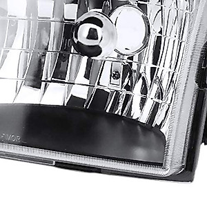 Carpartsinnovate For 98-00 Ford Ranger Pickup Euro Style Black Headlights Head Lamps Pair