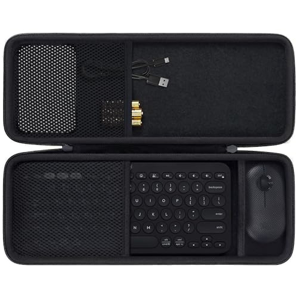 co2CREA Hard Case Compatible with Logitech Pebble 2 Combo K380 K380s Pebble Keys 2 + M350 Wireless Keyboard and Pebble Mouse Combo (Black)