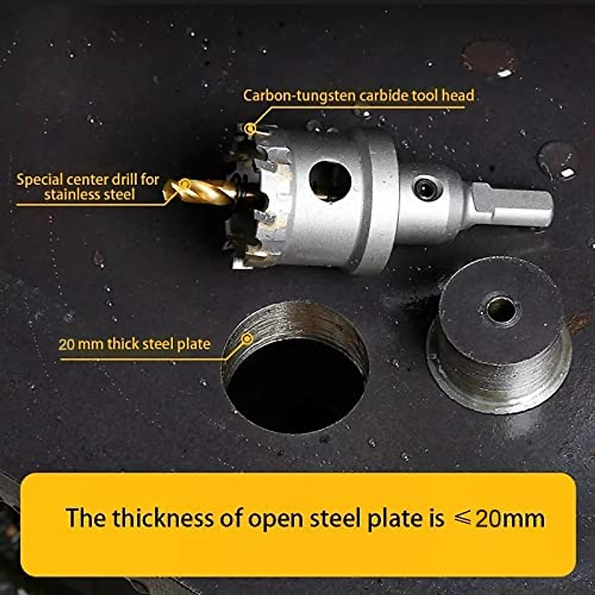 REETAI-FOUR 10Pcs TCT Hole Saw Kit,Tungsten Carbide Tipped Hole Saw Set, Hole Cutter Heavy Duty for Stainless Steel.(5/8"-2-1/8”).