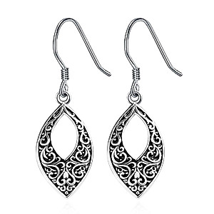 Shop LC 925 Sterling Silver Dangle Earrings - Celtic Dangling Earrings for Women - Filigree Drop Earrings Costume Jewelry for Women Birthday Gifts for Women
