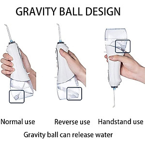 GIENEX Water Flosser Cordless Dental Oral Irrigator - 300ML Portable and Rechargeable IPX7 Waterproof 5 Modes Water Flosser with Cleanable Water Tank for Home and Travel, Braces & Bridges Care