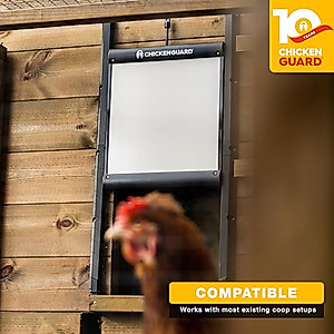 ChickenGuard Self Locking Chicken Coop Door, Predator Resistant Pop Hole Door, Chicken, Poultry Coop Accessories (Door only - Automatic Openers Sold Separately)