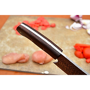 Cleaver Knife, Butcher Knife, Meat Knife, Cleaver Chef Knife, Meat Cleaver Knife, 7 Inch Damascus meat Cleaver Knife Butcher Knife For Meat Cutting With Pakkawood Handle & Leather Sheath