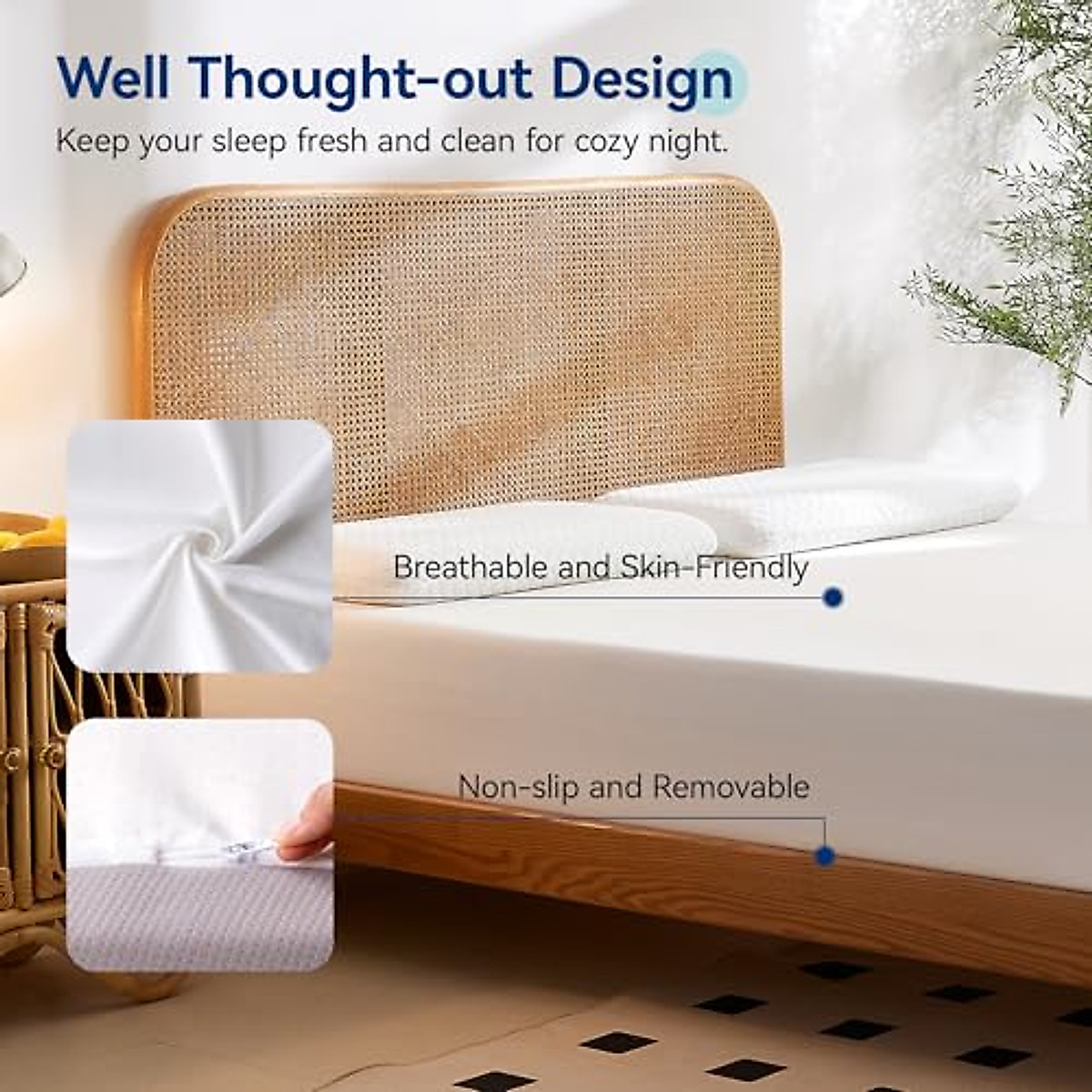 Amazon Basics HKSP01008F Plush Memory Foam Bed Mattress, Full, White/Grey, 75 x 54 x 8 inches