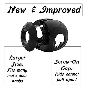Black - Door knob Baby Safety Cover - 5 Pack - Deter Little Kids from Opening Doors with A Child Proof Door Handle Lock - Driddle