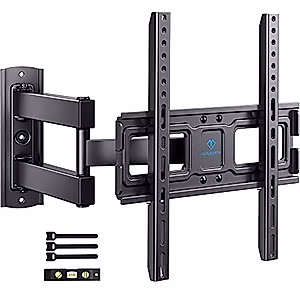 PERLESMITH TV Wall Mount Swivel Tilt for 32-55 inch LED LCD OLED Flat Curved TV Screen, Full Motion TV Mount Bracket with Articulating Arm Perfect Center Single Stud up to 70lbs VESA 400x400mm, PSMFK7