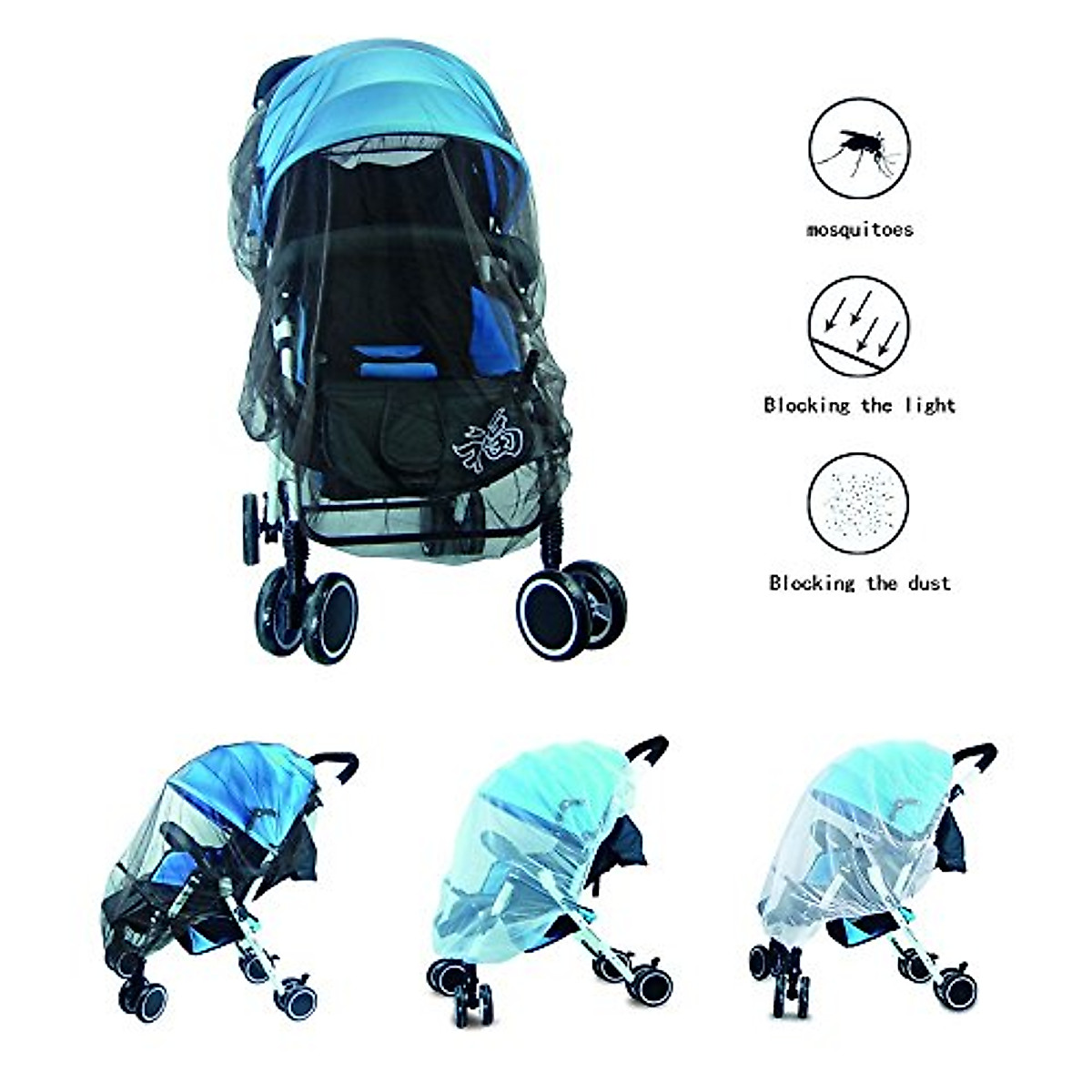 Anytec Infant Baby Mosquito Mesh Insect Bug Netting Buggy Cover Fly Screen Netting Provides Complete Children Protection (Pink)