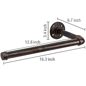 MyGift Wall Mounted Paper Towel Holder with Brushed Bronze Metal Industrial Pipe Finish