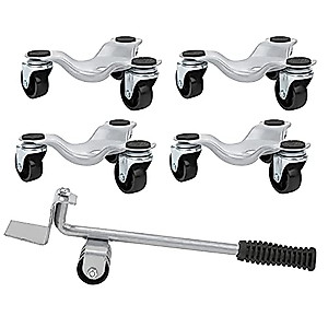 Heavy Duty Dolly,Deosdum Furniture Mover Furniture Transport Set Silver Lifter Moving Plate for Heavy Objects Bearing 400Kg Furniture Moving Wheels