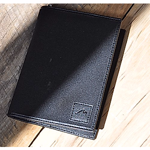 Field Notes / Moleskine Pocket Notebook Cover by Metier Life | Canvas with Vegan Leather | Fits Journals 3.5" X 5.5" | With Included Field Notes Notebook and Metier Pen - Stealth Black