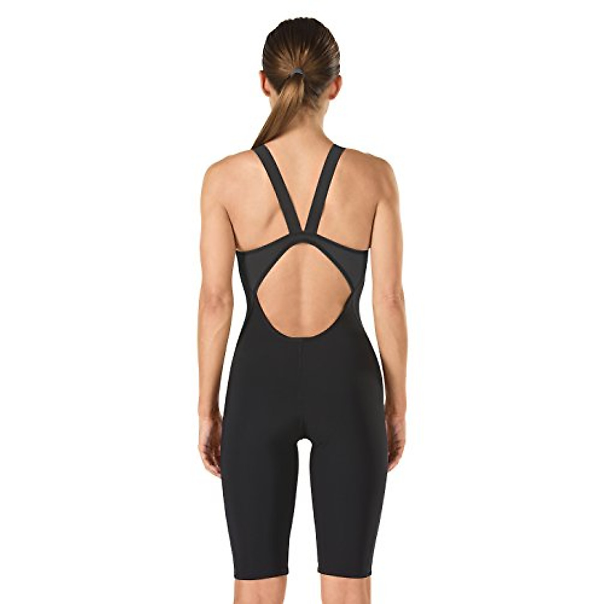 Speedo Girl's Swimsuit One Piece Power Plus Kneeskin Solid Youth Speedo Black/Black, 22