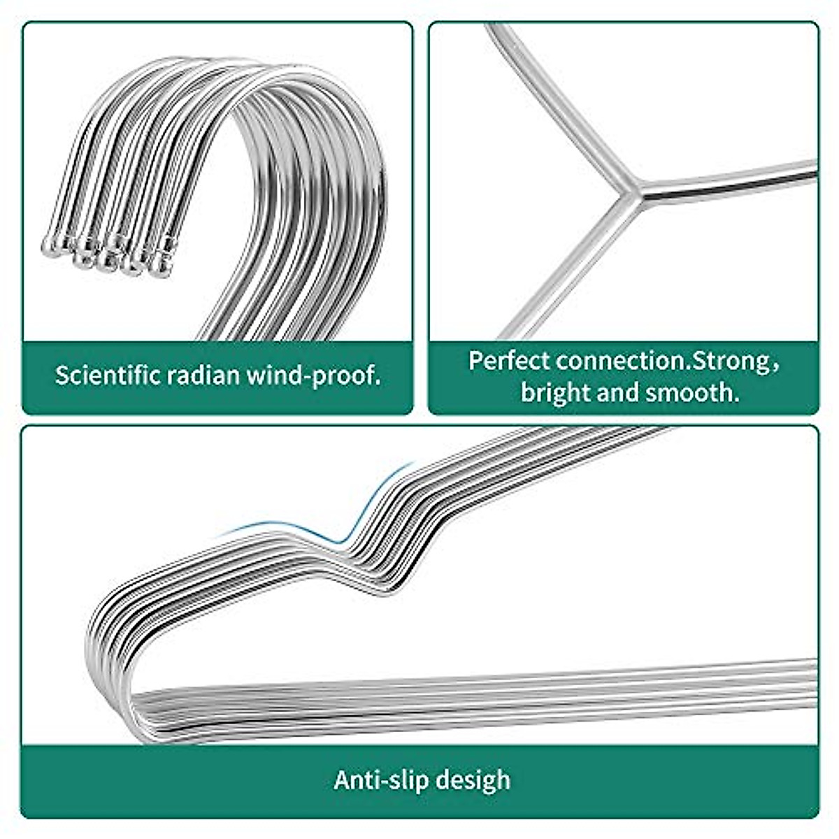 Metal Hangers Clothing Heavy Duty Wire Hangers for Closet 40 Pack Stainless Steel Hangers 16.5in by WYCQKL