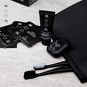 Moon Toothbrushes, Soft Bristle, White and Black Sleek Toothbrushes, 2 Pack