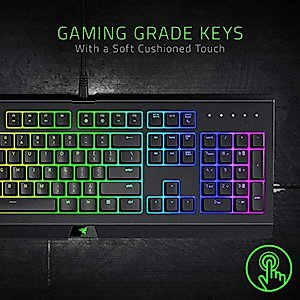 Razer Cynosa Chroma Gaming Keyboard: Individually Backlit RGB Keys - Spill-Resistant Design - Programmable Macro Functionality - Quiet & Cushioned