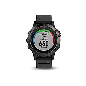 Garmin fēnix 5, Premium and Rugged Multisport GPS Smartwatch, Slate Gray/Black Band, 47 MM