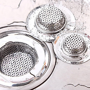 3Pcs Kitchen Sink Drain Strainer,Sink Filter Strainer,Stainless Steel Bathtub Plug,Sink Strainer mesh Drain Strainer,Plug Bathtub Stopper for Kitchen Bathroom