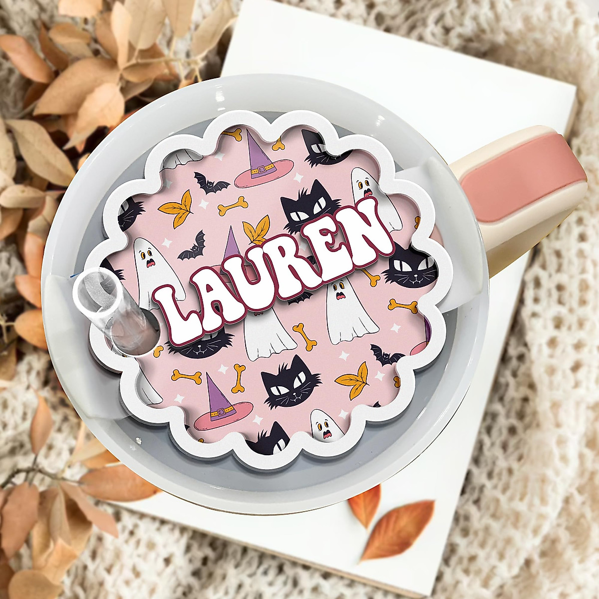 Halloween Basket Tag, Boo Basket Tag, Personalized Halloween Name Tag, Custom Basket Tag, Acrylic Scallop Name Tag, Acrylic Pumpkin Tag