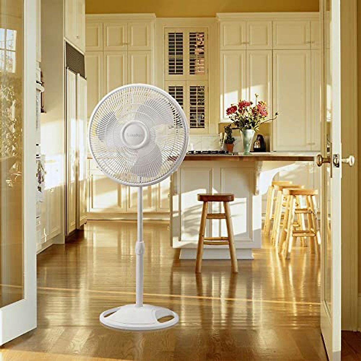 Lasko 16 Inch Oscillating Adjustable Tilting Pedestal Stand Fan, White (2 Pack) (2520 X 2)