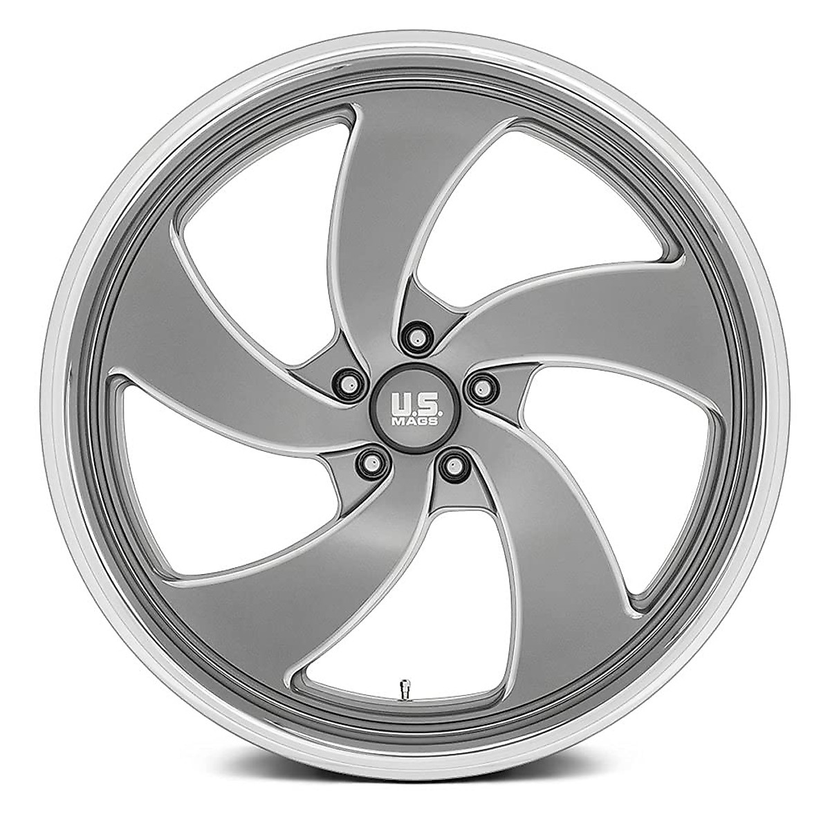 US Mags U133 DESPERADO Anthracite Milled Diamond Cut Milled Finish Wheel with Aluminum (24 x 9. inches /5 x 127 mm, 1 mm Offset)