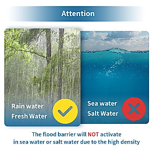 2 Pcs Sandless Sand Bags for Flooding, Water Activated Flood Barrier 5ft x 8in Water Barrier, Reusable Absorbent Sandless Sandbag for Flooding Garage Basement Door Window Flood Control in Rainy Season