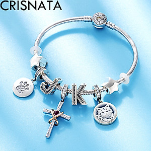 Letter J Charms, Initial J Alphabet Beads in Vintage 925 Sterling Silver, fits Pandora Women Charm Bracelet, Gift for Birthday/Children/Friends