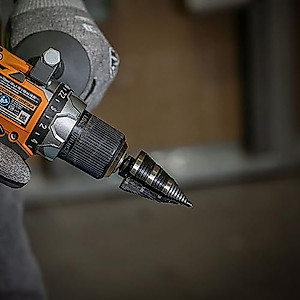 Klein Tools KTSB15 Step Drill Bit #15 Double Fluted 7/8 to 1-3/8-Inch with Easy-to-Read Step Markings and Targets, 3/8-Inch Hex Shank