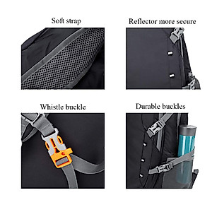 HOOYEE 40L Lightweight Foldable Water-Resistant Ripstop Nylon Hiking Backpack Daypack (Black)