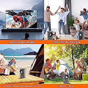 Portable Bluetooth Speaker with Lights, Transparent Wireless Mini Bluetooth Speaker with TWS, Perfect Small Speaker HD Sound and Bass for Office, Home, Shower, Room, Bike, Car (Black)